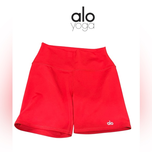 ALO Yoga | Shorts | Alo Yoga Womens Bold Red Athletic Biker Shorts ...
